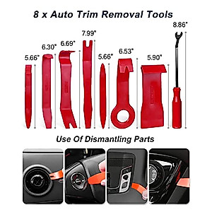 LAYUNI Car Tool Kit de emergencia para automóvil de 18 piezas con cuña para Ventana de automóvil, cuña de aire agarrador de Largo alcance, herramienta de extracción de recorte automático