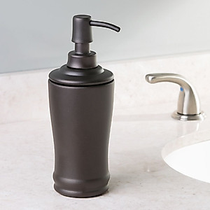 iDesign Metal Tall Liquid Soap Dispenser Pump, The Olivia Collection – 8 Oz., Bronze