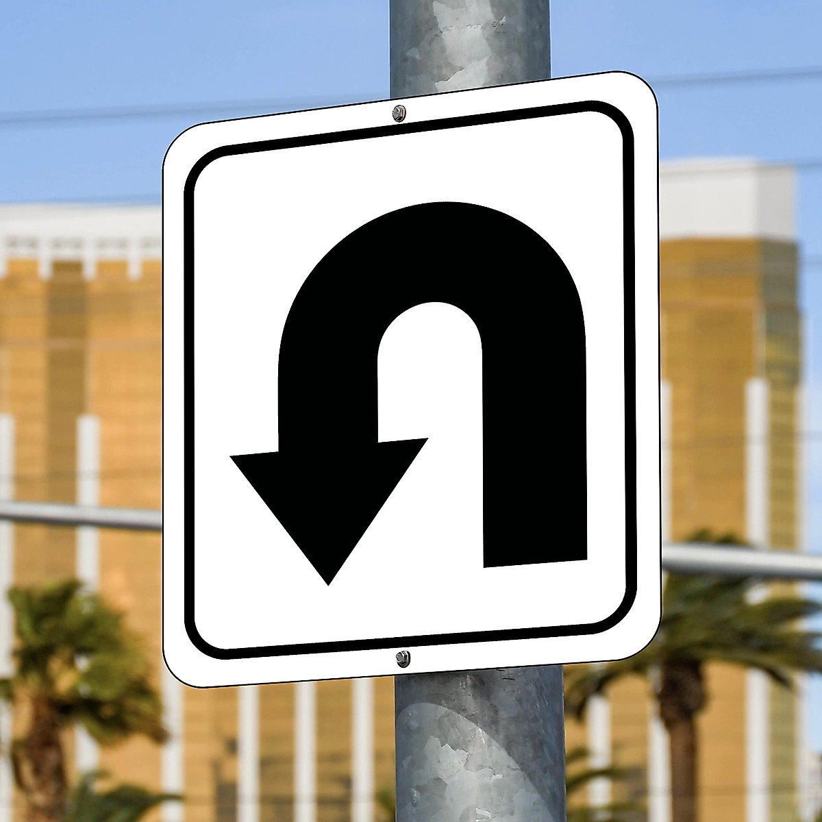 U-Turn Right Arrow Aluminum Composite Outdoor Sign - Street Signs - Road Signs - Right Turn Only Traffic Sign - Personalized Signs - Private Driveway Sign - One Way Sign - 8.5" X10"