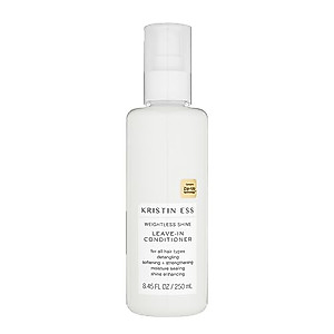 Kristin Ess Hair Weightless Shine Leave In Conditioner Spray for Curly, Straight & Dry Damaged Hair - Vegan, Sulfate Free + Paraben Free - Moisture Repairing Detangler Spray for Frizzy Hair, 8.45 oz.