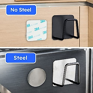REBUY COMPANY Rebuycompany`s 6pcs Magnetic Sponge Holder Sponge Caddy for Kitchen Organization - SUS 304 Stainless Steel Rust Proof Magnetic Sponge Holder, Sink Caddy - Durable & Space Effective