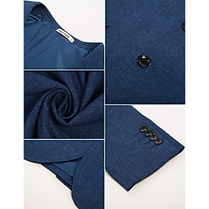 Mens Casula Sport Coat Casual Blazer One Button Business Suit Jacket for Wedding Bridegroom Tuxedos Denim Blue XL