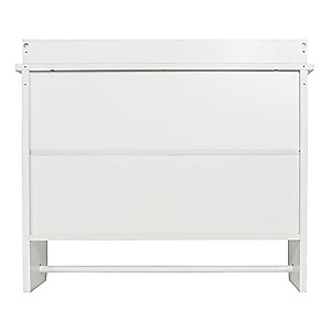 Redmon Contemporary Country Wall Towel Bar Shelf, One Size, White (5225) Large