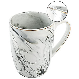 Youeon 4 Pack 13 Oz Marble Coffee Mugs Set, Ceramic Coffee Cups Marble Mugs Tea Cups Set for Coffee, Milk, Cocoa, Drink, Birthday, Party, Thanksgiving, Mother's Day, Father's Day, Grey