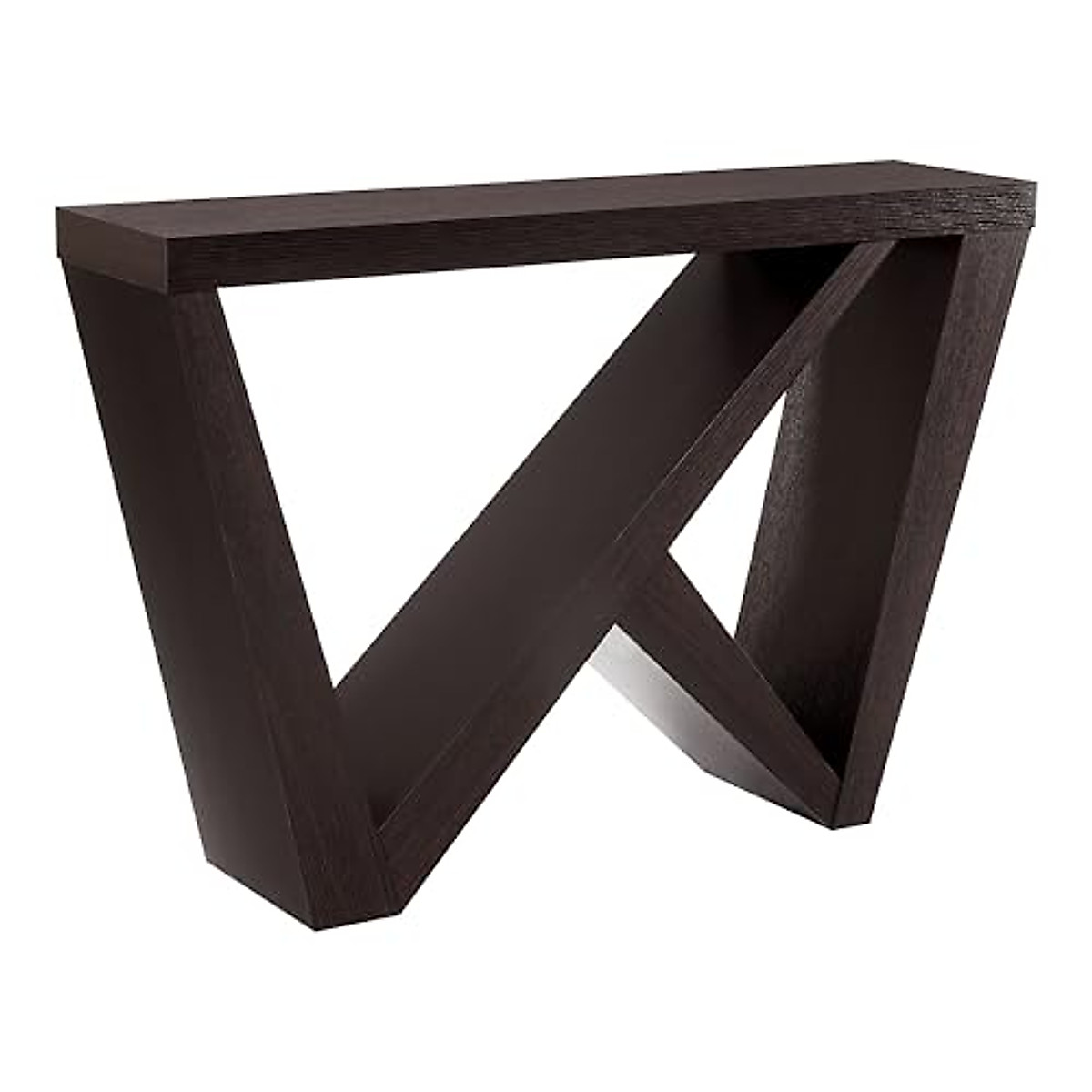 HOMES: Inside + Out Naomi Modern Decorative Accent Console with W-Shaped Legs, Narrow Desk, Wood Entryway Console Table for Living Room, Hallway, Entrance, Small Spaces, Cappuccino