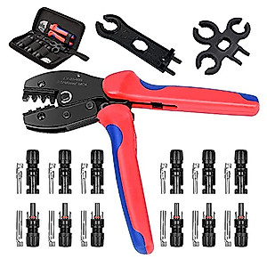 Bundle | Kohree Solar Crimping Tool Cable Connector + 10 AWG Solar Panel Cable Wire 10 Ft Extension Cable
