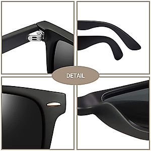 Joopin Trendy Square Sunglasses Polarized UV Protection, All Black Shades for Men Women, Oversized Shady Rays Costume Dark Sun Glasses Sunnies