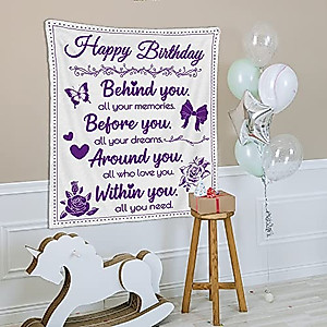 SUPER PANDA Birthday Gifts for Women - Flannel Sofa Throw Blankets 50 x 60 Inch Gifts for Women Birthday Unique Happy Birthday Decorations for Women