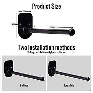 XINYUWIN Single Section Stainless Steel Clothes Hanger Storage Rack Organizer Wall Mount Adhesive OR Drilling Installation (Length 7.8")