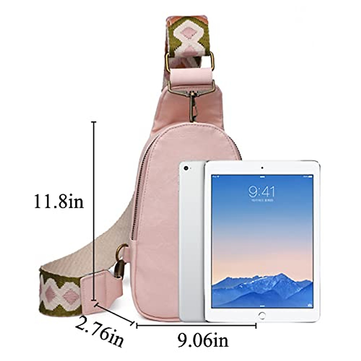 Small Crossbody Sling Bag,Guitar Strap Crossbody Bags For Women, PU Leather Satchel Daypack Multipurpose Chest Bag Shoulder Backpack For Cycling & Traveling