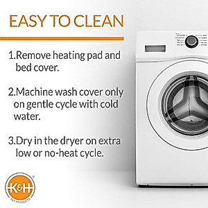 K&H Pet Products Thermo-Kitty Cuddle Up Indoor Heated Cat Bed For Dogs & Cats, Washable Pet Bed, Round Thermal Cat Mat With Short Bolster - Mocha 16 Inches