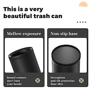 LEASYLIFE 12L/3.1GAL Black Modern Bathroom Trash Can,Small Metal Garbage Can for Bathroom, Bedroom,Children's Room, Powder Room,Hotel,Bank (12L-Black)