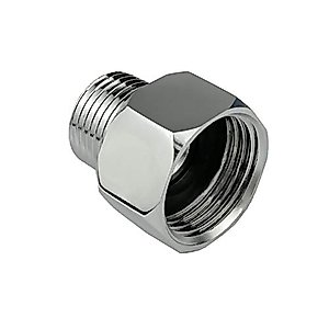 Brass Pipe Fitting,Adapter 3/4”GHT Female Thread (Swivel) x 1/2” NPT Male Threaded Connector,Garden Hose Connector, Garden Hose to Shower adapter,Chrome (3/4GHT female X 1/2NPT male)