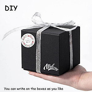 Dasofine Black Gift Boxes, 4" × 4"× 3.8" Square Box with Lid, 6pcs Small Gift Box, Candle Boxes, Gift Boxes for Present