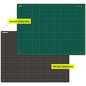 NEWBRAUG 36'' × 48'' Large Self Healing Cutting Double Sided 5-Ply Mat, Big Cutting Board for Rotary Cutting, Quilting, Sewing, Craft, Fabric & Scrapbooking(Green/Black)