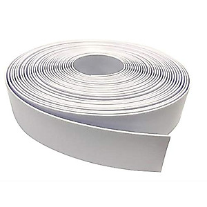 Jejavu 1.5" Wide x 20' Roll Vinyl Strap for Patio Chairs, Lawn Furniture, and Deck Chairs, Make Your Own Replacement Straps, Plus 20 Free Fasteners, (White)