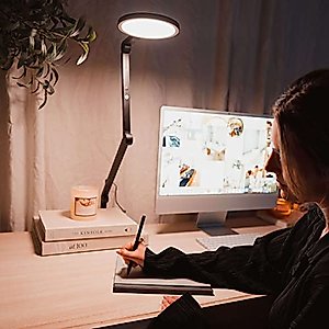 Lume Cube Edge LED Desk Light | Remote Work Swing Arm Desk Lamp with Clamp | Video Conferencing lighting, Zoom Webcam, Task Light, Drafting Light, Table Lamp | Adjustable Brightness, Color Temperature
