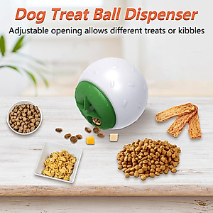 Salodal Interactive Dog Treat Dispenser Ball, 6.25'', 1.7L, Adjustable Food Leak Opening, for IQ Training & Slow Feeding, Large Dog Toy