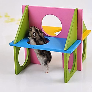 Litewoo Funny Wooden Exercise House Toy for Pet Dwarf Hamster Gerbil Rat Mouse Small Animal Cage Toy (Exercise House)