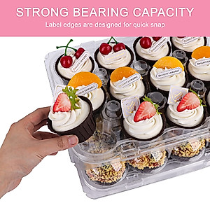 AUKUS Cupcake Containers 12 count, Cupcake Boxes 12 Count, Deep Dome, Stackable & Disposable (Pack of 12)