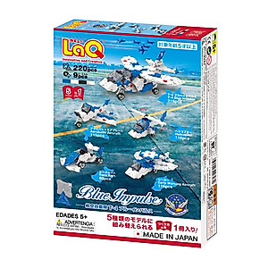 LaQ Blue Impulse | 229 Pieces | 5 Models | Age 5+ | Creative, Educational Construction Toy Block | Made in Japan