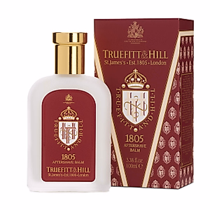 Truefitt & Hill Luxury Aftershave Balm - 1805 - Premium Soothing Moisturizer with Aloe Vera Extract - Ideal for Sensitive Skin, Razor Burn Relief, and a Silky Smooth Finish - 3.38 oz.