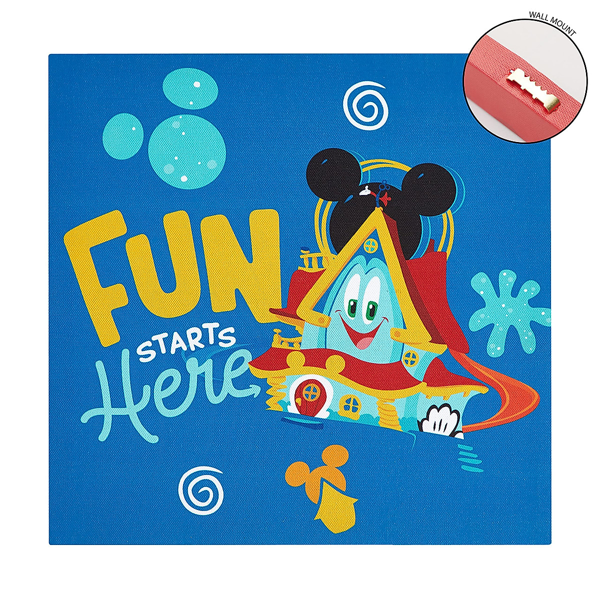 Idea Nuova Disney Mickey Mouse 4 Pack Canvas LED Wall Art Set,Childrens Wall Hanging Décor,Each Piece 11"x11"
