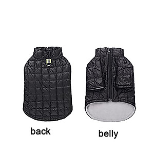 Miaododo Winter Small Medium Dog Coat Windproof,High Collar Dog Jacket Cotton-Padded for Puppy Cat Doggie Pets Dog Clothes Apparel Clothing with Zipper and D Ring