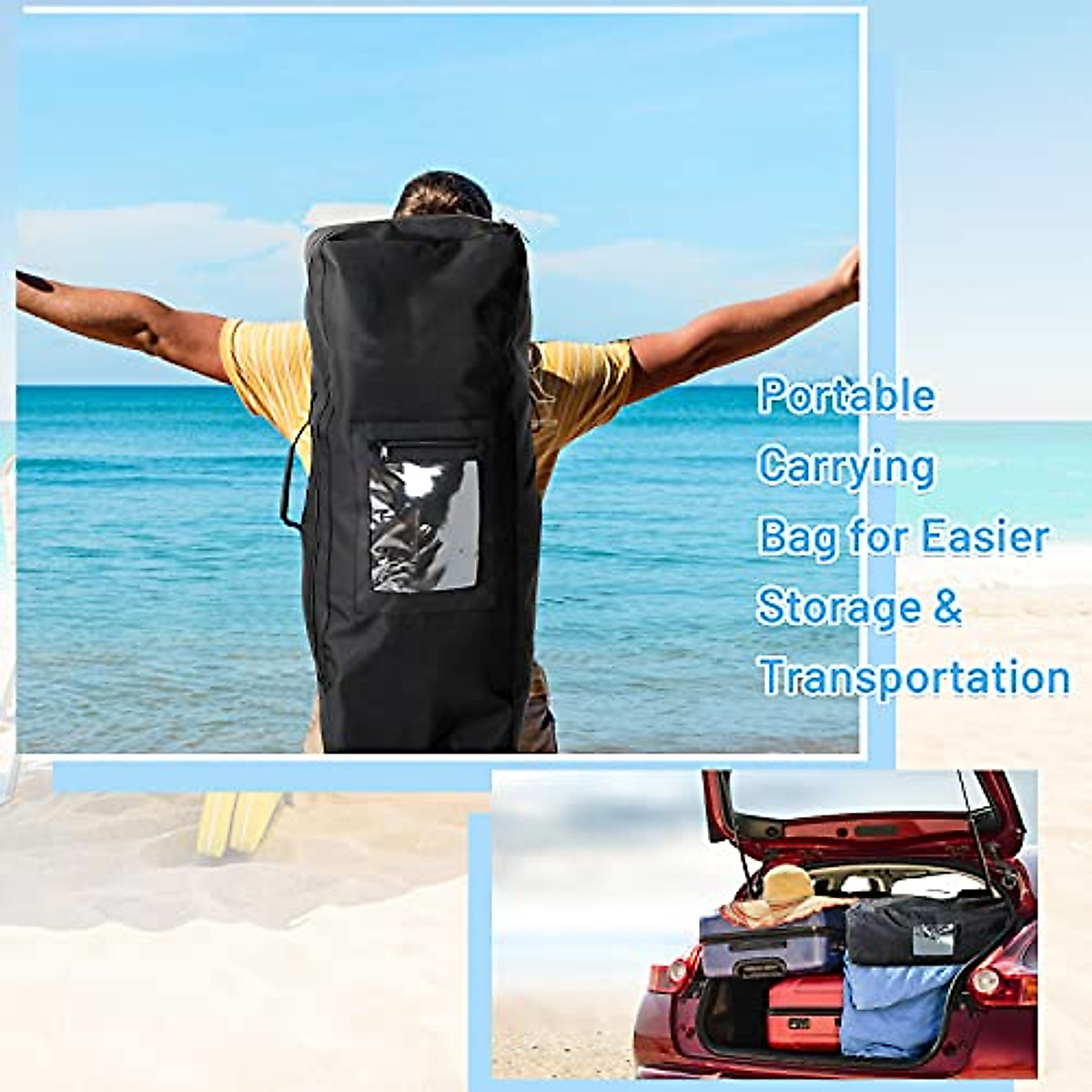 GYMAX Inflatable Stand Up Paddle Board, 6” SUP with Premium Complete Accessories, Backpack, Pump, Leash, Paddle & Removable Fins, Portable Stand Up Boat for All Skill Level