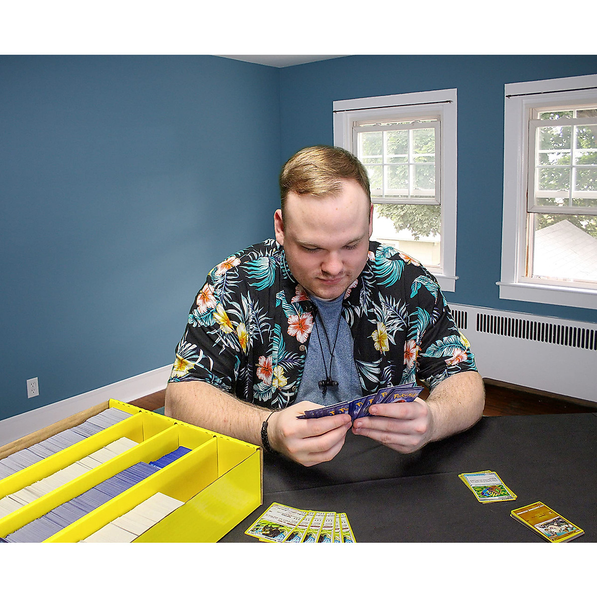 High Gloss Storage Card Box (3200ct) with Dividers for Card Games and Sports Cards