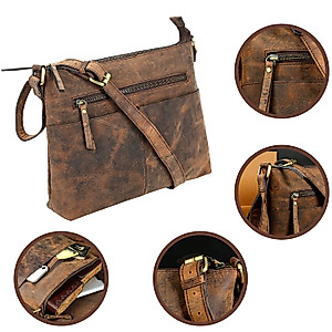 Leather Crossbody Bags for Women | Genuine Leather Crossbody Shoulder Messenger Bag for Women