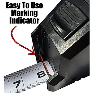 QUICKDRAW DIY Self Marking 25' Foot Tape Measure - 1st Measuring Tape with a Built in Pencil - Best Steel Tape - Power Locking Tape Ruler