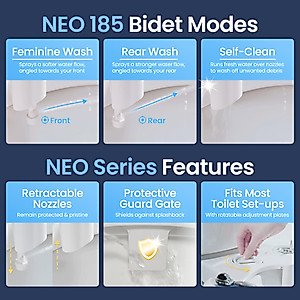 LUXE Bidet NEO 185 Gold and Elongated Toilet Seat Bundle