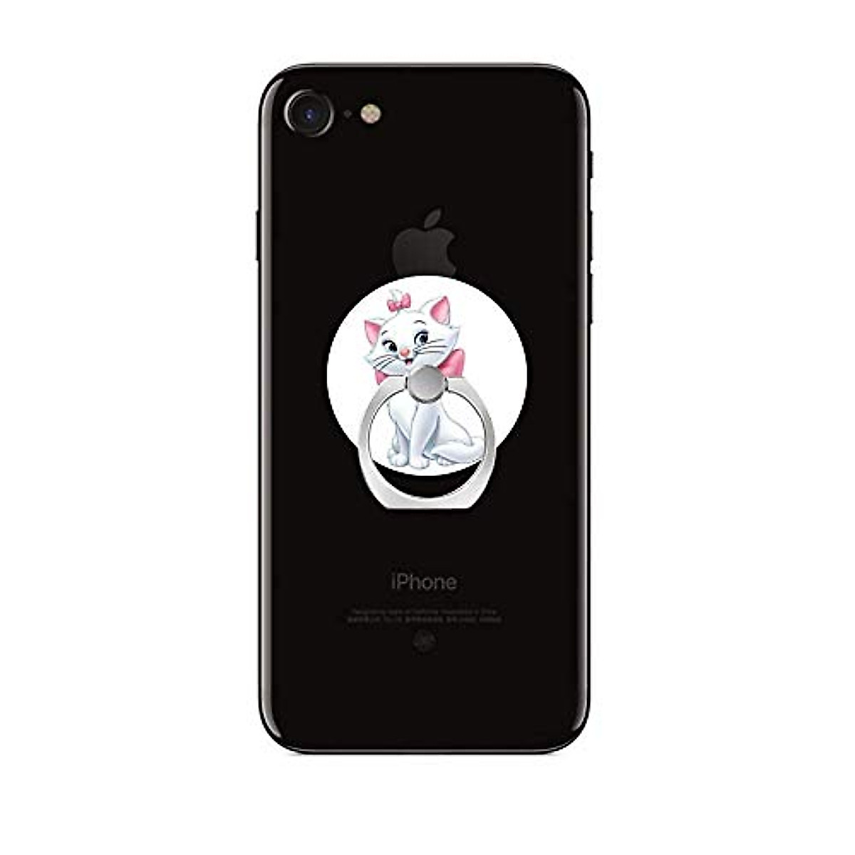 Cell Phone Ring Holder Finger Kickstand,360 Degree Rotation Stand Grip with Car Mount Compatible with All Smartphone - Aristocats Marie cat Pink White