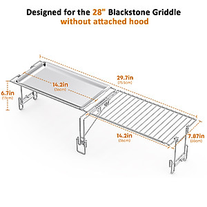 Stanbroil Griddle Warming Rack and Tray for 28" Blackstone Griddle - Foldable Cooking Grate BBQ Accessories Compatible with 28" Blackstone Griddle (Not Work with Hood)