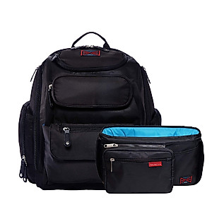 Diaper Bag Backpack and Stroller Organizer Black Bundle