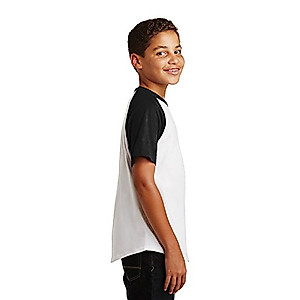 SPORT-TEK Youth Short Sleeve Colorblock Raglan Jersey F20 White/Black