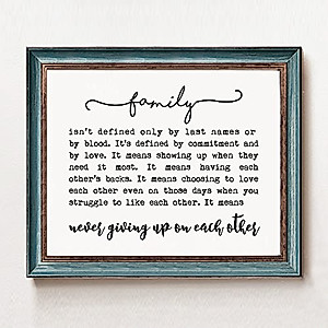 Family Isn't Defined, Family Quote, Family Wall Decor, Entryway Sign, Entryway Decor, Adoption Gift, Family Love, Family Definition, No Framed (11X14 INCH)