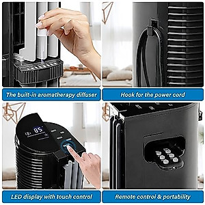 Simple Deluxe 40 Inch Oscillating Tower Fan for Bedroom, 6 Speeds Standing Fan with Essential Oil Diffuser, 30ft/s Velocity Cooling Fan for Indoors with Remote, 15H Timing, 3 Modes