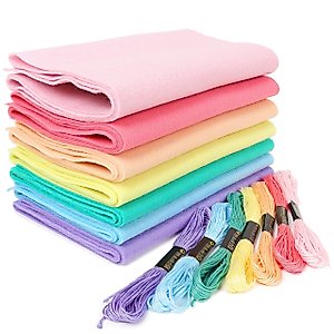 ZAIONE Pastel Soft Felt Sheets Bundle Rainbow Felt Sheets 7 Rolls 8''x35'' Assorted Colors 1.4mm Thick Felt Roll for Crafts Sewing Squares Nonwoven Patchwork