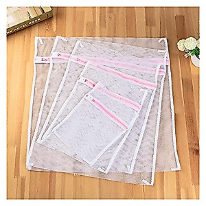 YXXJJ Laundry Ball 5PCS/Set White Coarse Mesh Laundry Bags for Washing Machines Lingerie Laundry Wash Bags Modern PET+PE Polyester Laundry Bag Easy to use (Color : Coarse Mesh Set)