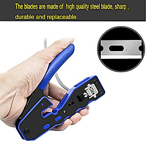 RJ45 Crimp Tool Pass Through Crimper Cutter for Cat6a Cat6 Cat5 Cat5e 8P8C Modular Connector Ethernet All-in-one Wire Tool