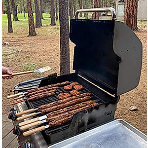 G & F Products 25619 2020 23 Inch Long 5/8 Inch Wide 2mm Thin Stainless Steel BBQ Skewer 8 Piece, Silver