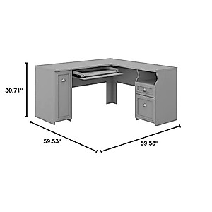 Bush Furniture Fairview L Desk, 60W, Cape Cod Gray
