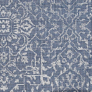 Couristan Monte Carlo Palmette Indoor/Outdoor Area Rug, 5'10" x 9'2", Navy-Ivory