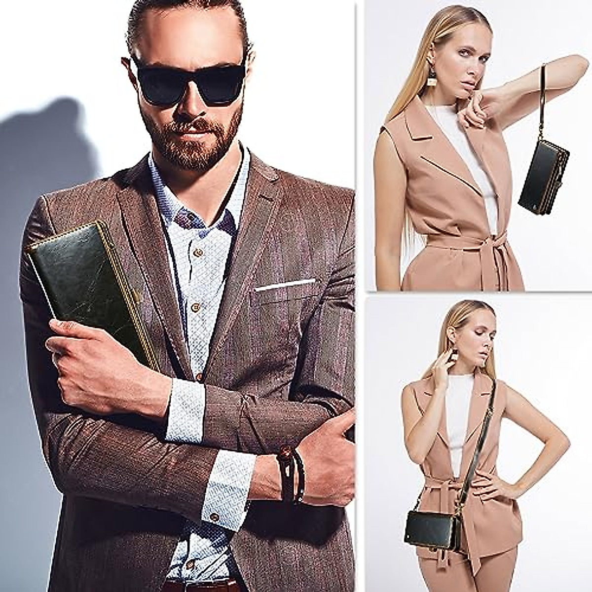 ASAPDOS Wallet Case Compatible with Samsung Galaxy Z Fold 5 with S Pen Holder,PU Leather Strap Wristlet Flip Case with Magnetic Closure[S-Pen Fully Compatible],Card Holder and Kickstand Coffee