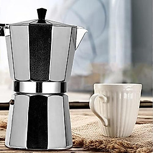Stovetop Espresso and Coffee Maker, 6 Cup Moka Pot for Classic Italian Espresso, Aluminium Maker Home Camping, Silver