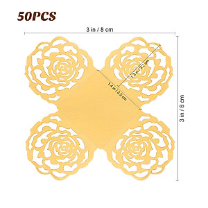 STOBOK 50 Pcs Truffle Chocolate Wrappers Paper Hollow Out Paper Dessert Cups Baking Cups Candy Truffle Wrappers Liners Cups for Baby Shower Wedding Party