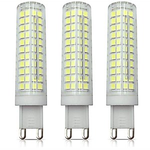 K JINGKELAI G9 LED Bulbs Dimmable 10W(Equivalent to 100W Halogen) 110V Cool White 6000K LED Corn Lights JCD T4 G9 Bi-pin Base,Dimmable,136 LED 2835 SMD,3 Pack