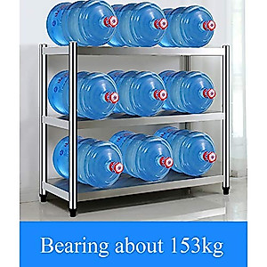 LIZI Racks 3 Tier Shelf Shelving Units,Multi-Purpose 201 Stainless Steel Small Storage Rack,Load-Bearing 153kg Per Floor,for Kitchen Livingroom Bathroom Office (Size : 90X45X80CM)